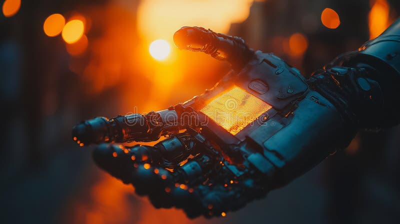 A Hand Holding a Glowing Object with a Black Glove on it. the Image Has ...