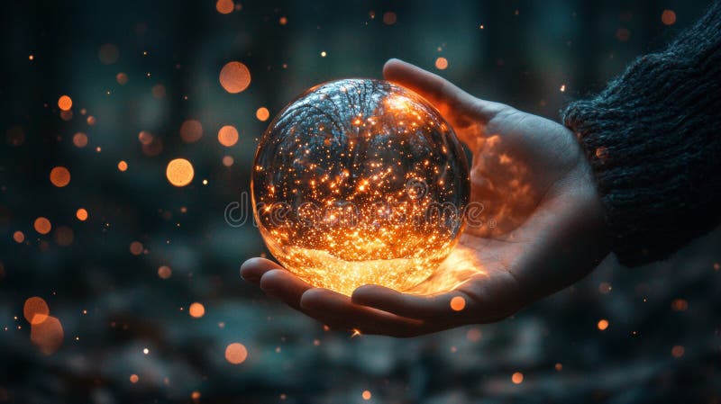 Floating Energy Orb Glowing Particles Stock Photos - Free & Royalty ...