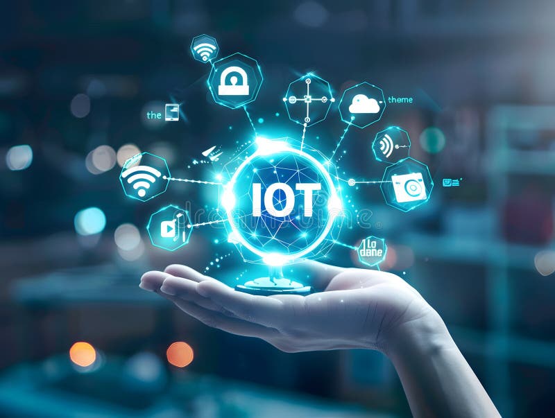 A Hand Holding a Glowing Orb with the Letters IOT on it Generated by AI ...