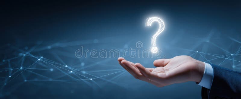 The Hand Holding a Glowing Question Mark Symbolizing Inquiry and ...