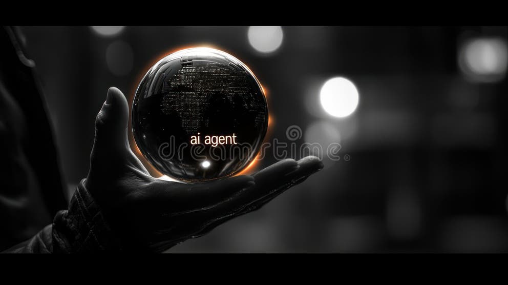 Hand Holding Glowing Sphere Labeled Ai Agent Symbolizes Advanced ...