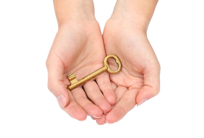 Hand holding a gold key stock image. Image of business - 15113389