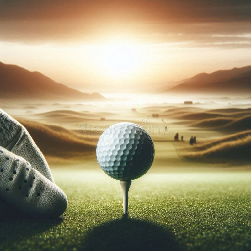 Hand Holding Golf Ball with Tee, Focused Close-up on the Fairway Stock ...