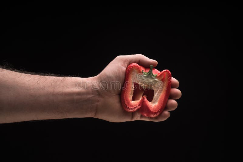 Hand Holding Green Pepper Isolated on White Background Stock Image ...