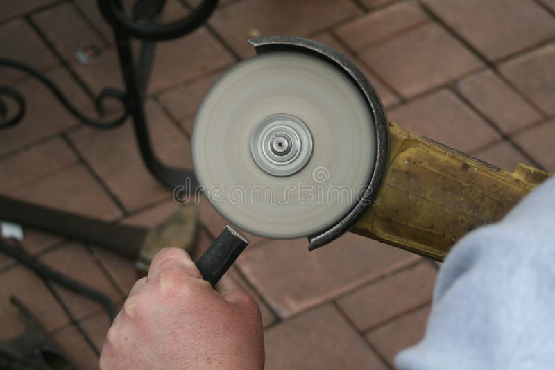 Hand Holding Grinding Machine Close Up Stock Image - Image of angle ...