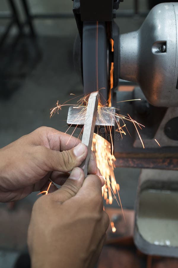 Hand grinding stock photo. Image of metalwork, sparks - 23206116