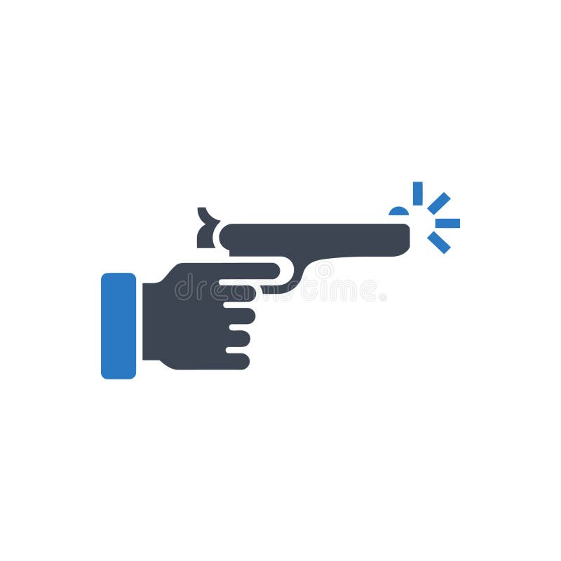 Hand Holding Gun Icon stock vector. Illustration of symbol - 361752578