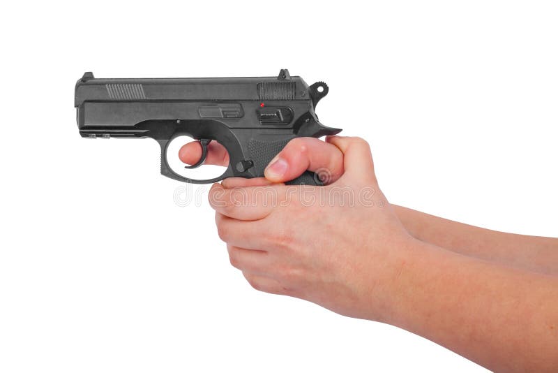 Hand holding a gun stock image. Image of backgroundn - 137481229