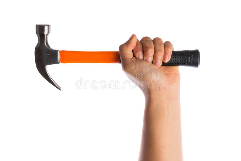 Hand holding hammer stock image. Image of hold, hardware - 60152947