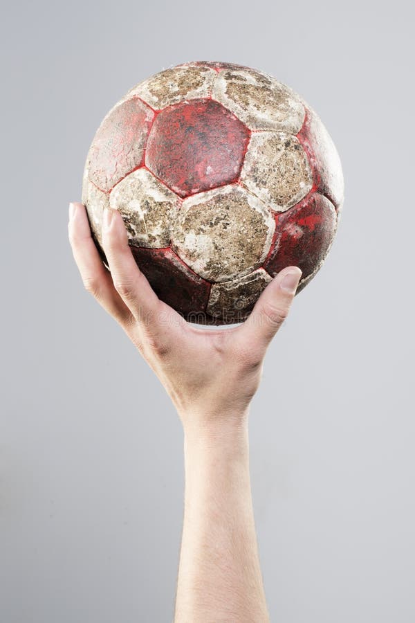 Hand holding a handball stock image. Image of ball, hand - 55516033