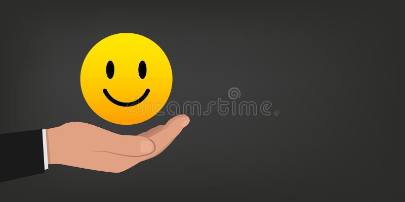 Hand Holding Happy Face Smile. the Concept of a Positive Mood, Happy ...