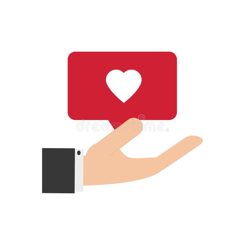 Hand Holding Heart Notification Icon Stock Vector - Illustration of ...