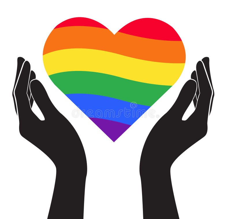 Hand Holding Heart Rainbow Flag Lgbt Symbol Vector Stock Vector