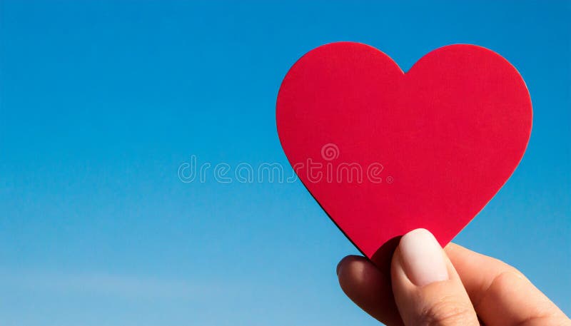 Hand Holding a Heart Symbol, Copy Space on a Side Stock Illustration ...