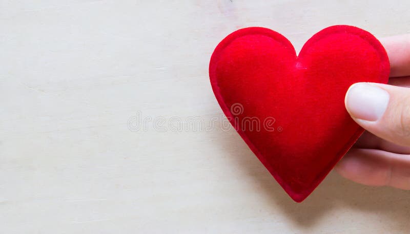 Hand Holding a Heart Symbol, Copy Space on a Side Stock Illustration ...