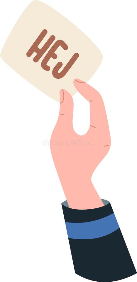 Hand Holding Hej Banner stock vector. Illustration of poster - 319166264