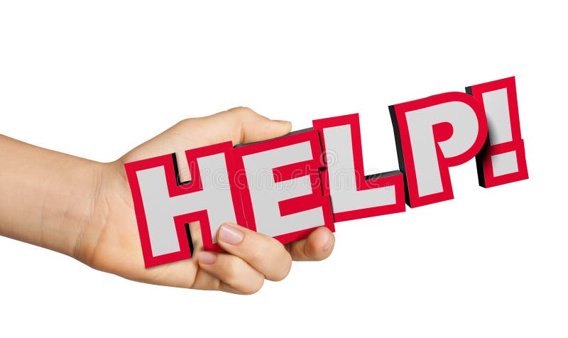 Hand Holding the HELP 3d Text Stock Photo - Image of block, cart: 29349110