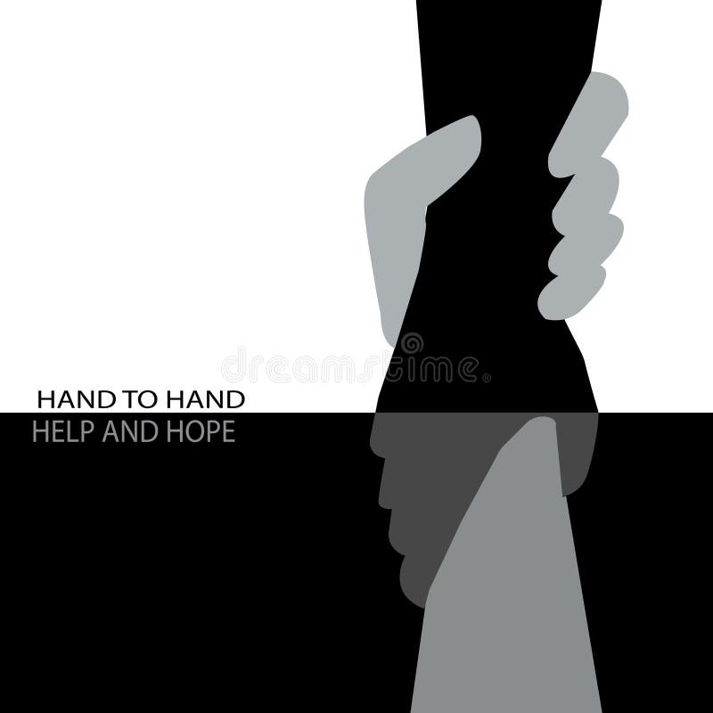 Hand Holding Hand for Help and Hope Icon Logo Vector Graphic Design ...