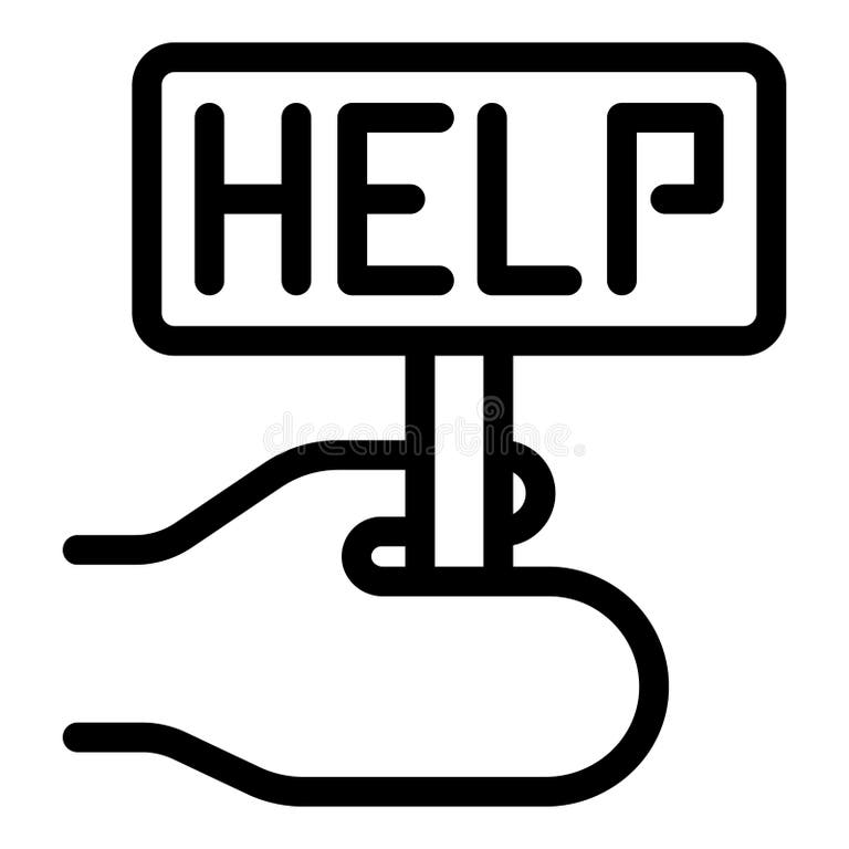 Hand Holding Help Sign Asking for Support Stock Vector - Illustration ...