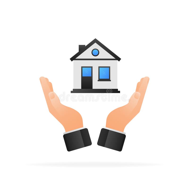 Hand Holding House Building. 3d Vector Illustration Stock Vector ...