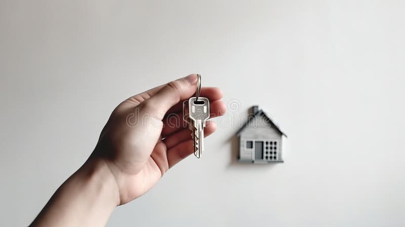 Hand Holding House Keys. Generative AI Stock Illustration ...