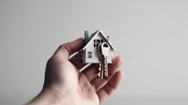 Hand Holding House Keys. Generative AI Stock Illustration ...