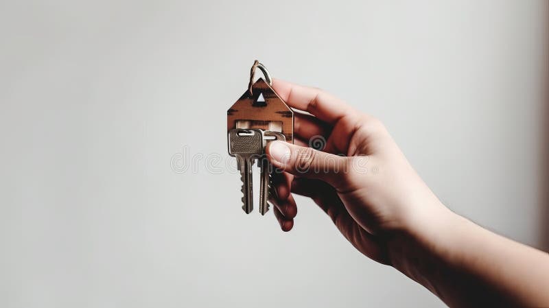 Hand Holding House Keys. Generative AI Stock Illustration ...