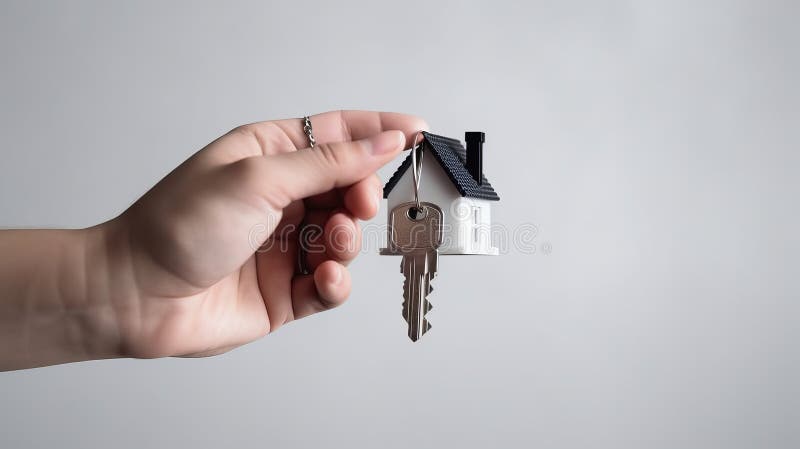 Hand Holding House Keys. Generative AI Stock Illustration ...