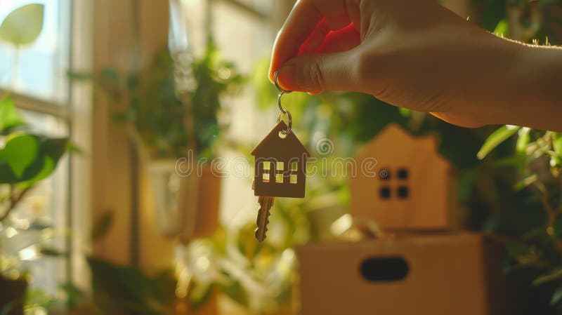 The Hand Holding Key.AI Generated Image Stock Photo - Image of greenery ...
