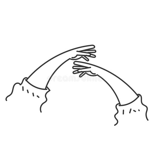 Hand Holding and Hug Gesture in Doodle Stock Vector - Illustration of ...