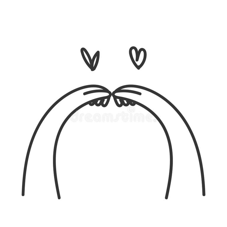 Hand Holding and Hug Gesture in Doodle Stock Vector - Illustration of ...