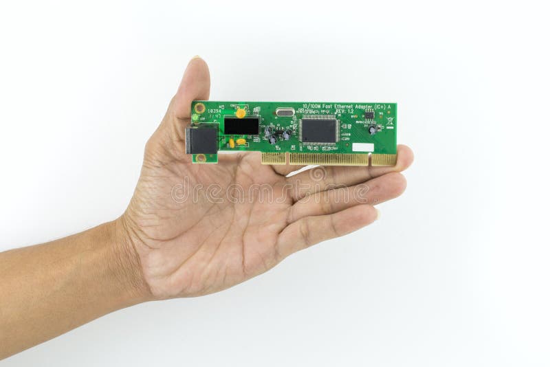 Hand holding IC chip. stock photo. Image of hand, device - 96016286