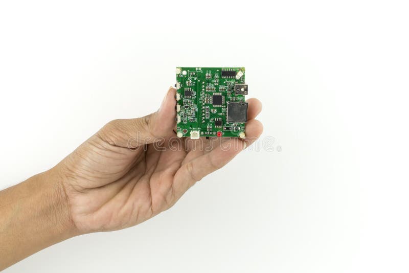 Hand holding IC chip. stock photo. Image of modern, board - 96016256