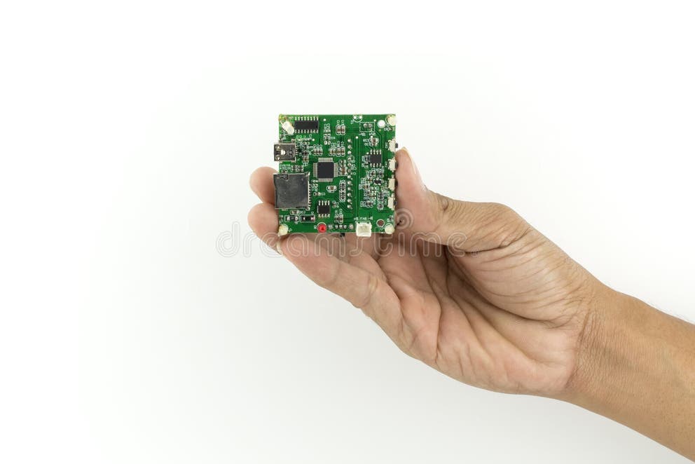 Hand holding IC chip. stock photo. Image of hand, device - 96016286