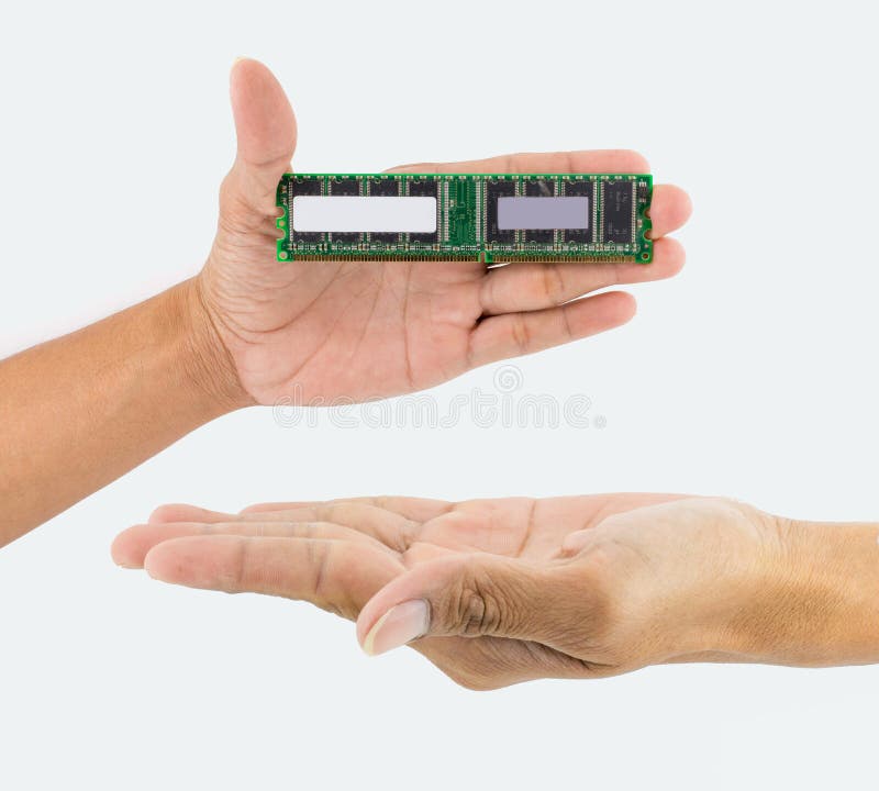 Hand holding IC chip. stock photo. Image of modern, board - 96016256