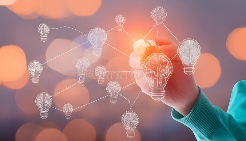 Hand Drawing Icon Light Bulb,idea Concept, Intelligence that is ...