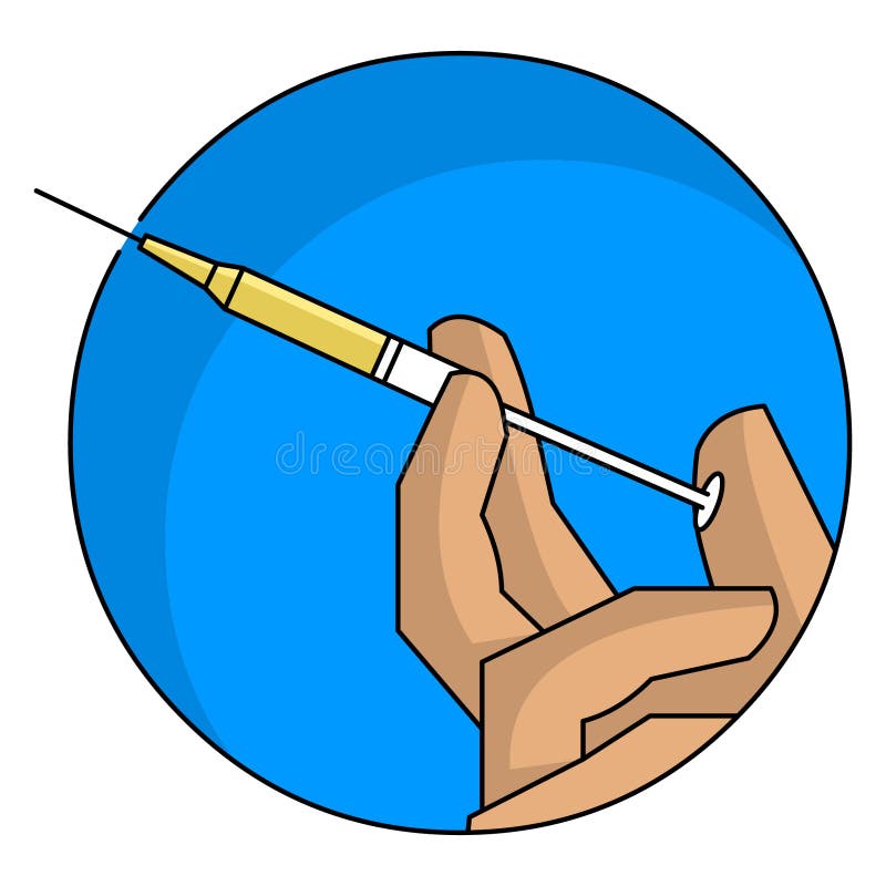 Hand Holding Injection Syringe Illustration Stock Vector - Illustration ...