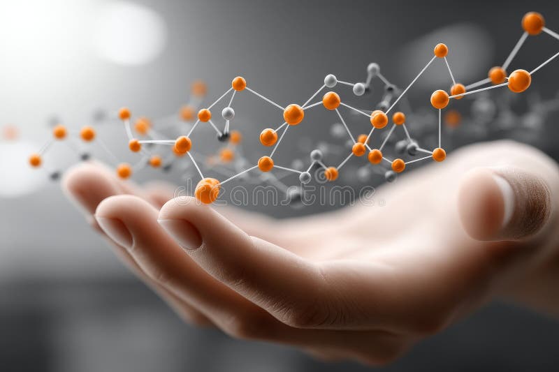 Hand Holding Interconnected Nodes and Rising Graph Symbolizing Digital ...