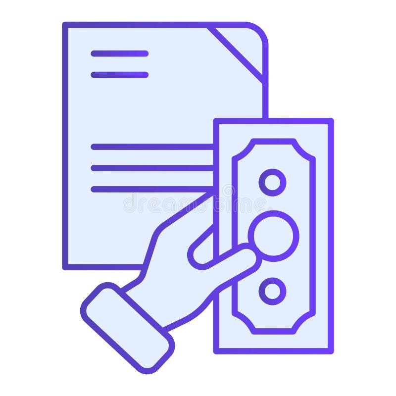 Money with Contract Flat Icon. Money and Document Orange Icons in ...