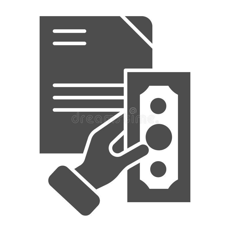 Money with Contract Flat Icon. Money and Document Orange Icons in ...