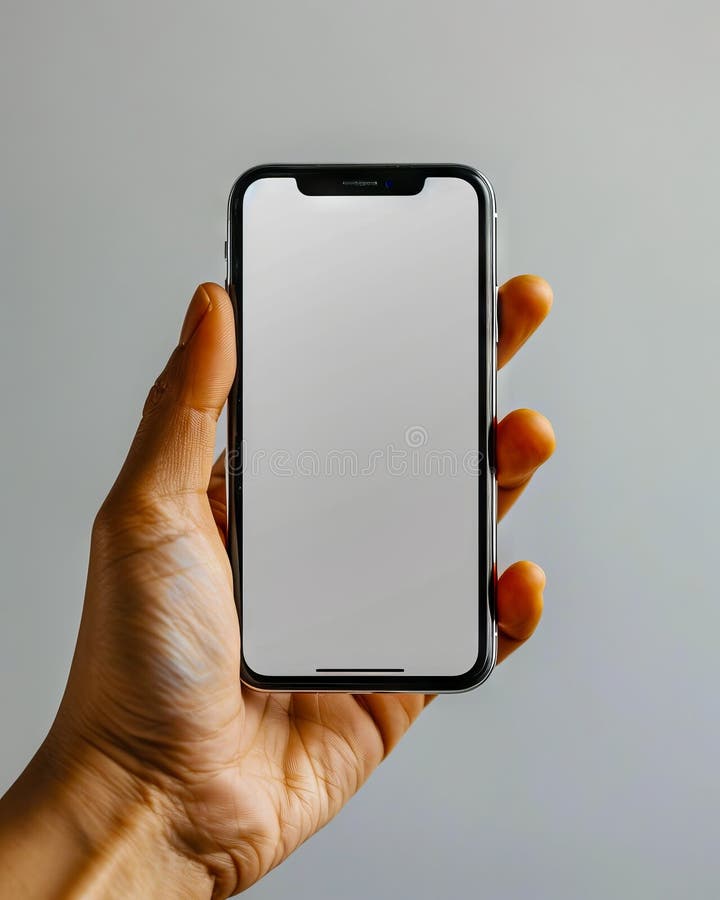 A Hand Holding an Iphone with a Blank Screen in it Stock Photo - Image ...