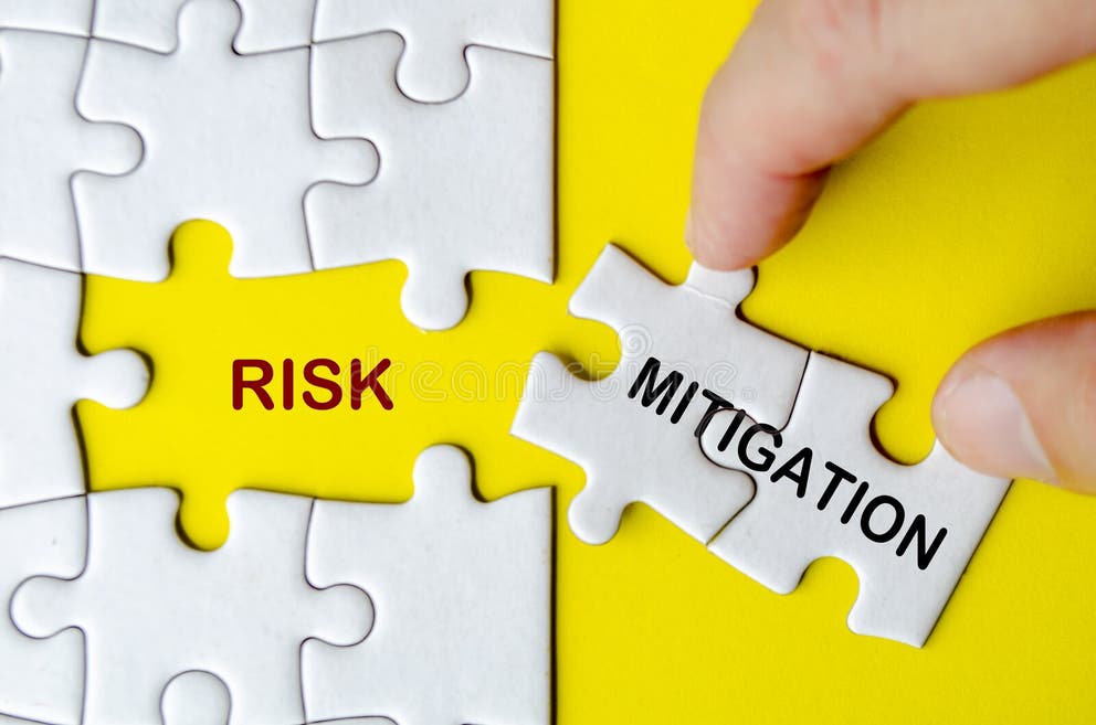 Hand Holding Jigsaw Puzzle with Risk Mitigation Text. Risk Management ...