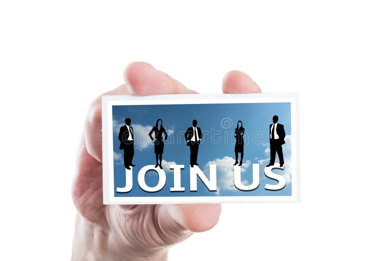 Hand Holding Join Us Card Stock Photos - Free & Royalty-Free Stock ...