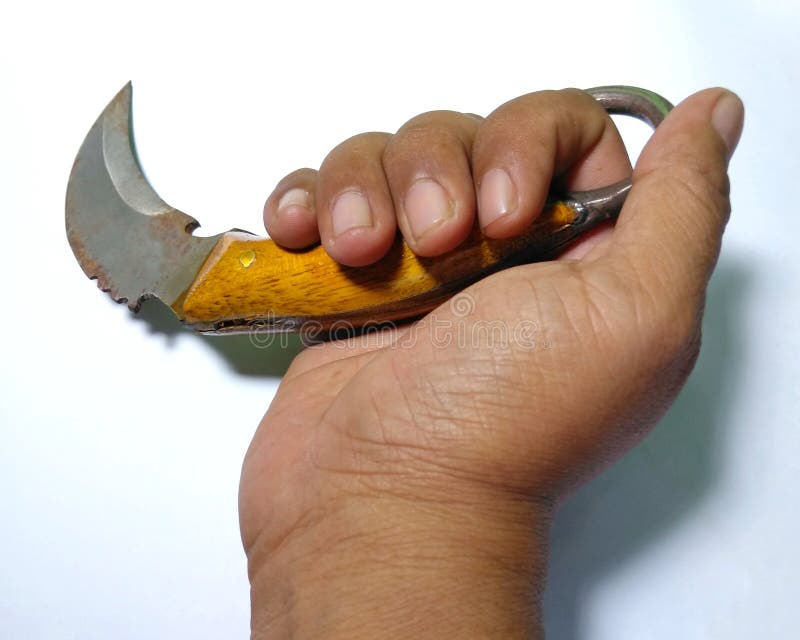 The Hand Holding the Karambit Stock Image - Image of finger, person ...