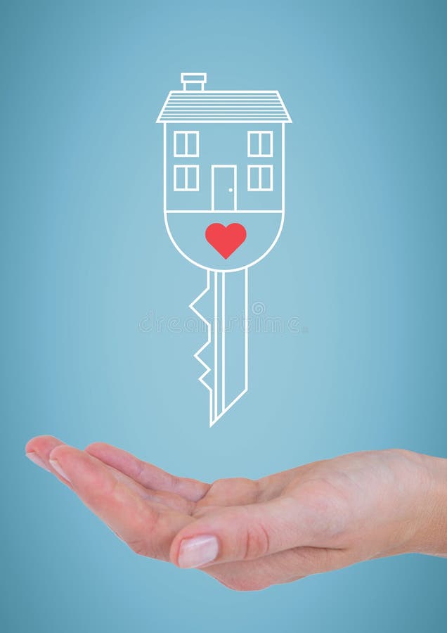 Hand holding key icon stock photo. Image of presenting - 98544280