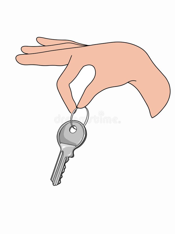 Hand Holding Keys In Fingers Cartoon Stock Vector - Illustration of ...