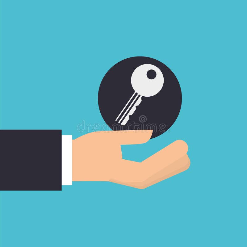 Hand Holding Key Lock Protection Icon Design Isolated Stock ...