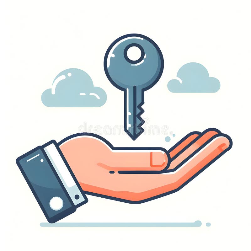 Hand Holding Key Takeaway Flat Illustration Stock Illustration ...