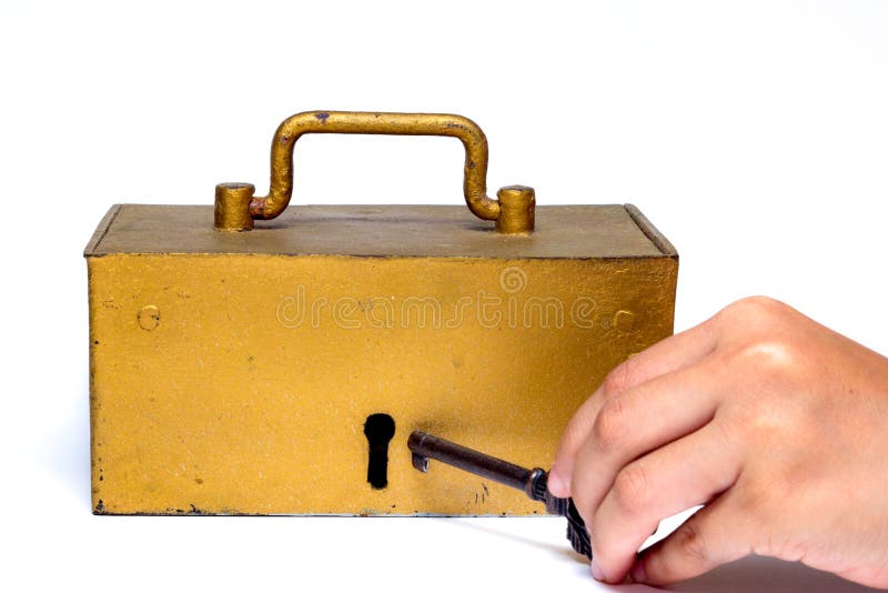 Hand Holding Treasure Chest Stock Image - Image of finger, person: 22577577