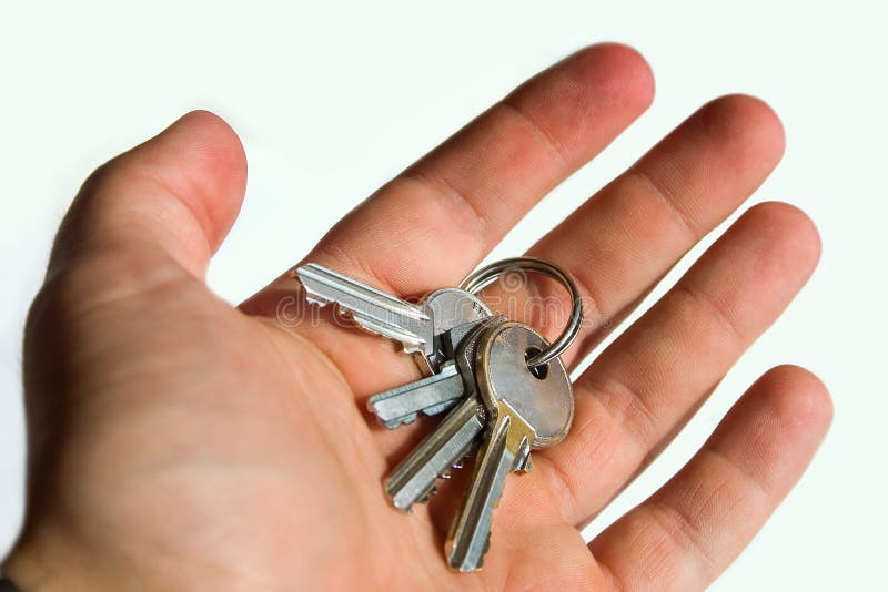 Hand holding keys stock image. Image of businessman, golden - 2611505